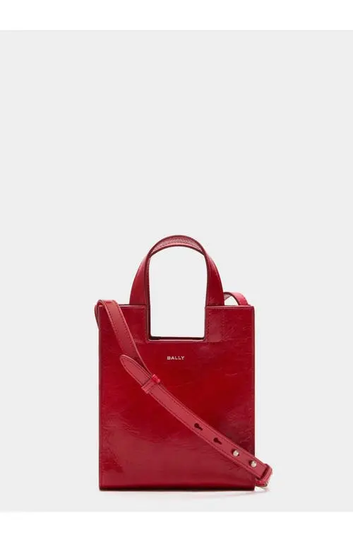 Bally Easy Small Tote Bag In Leather - Red