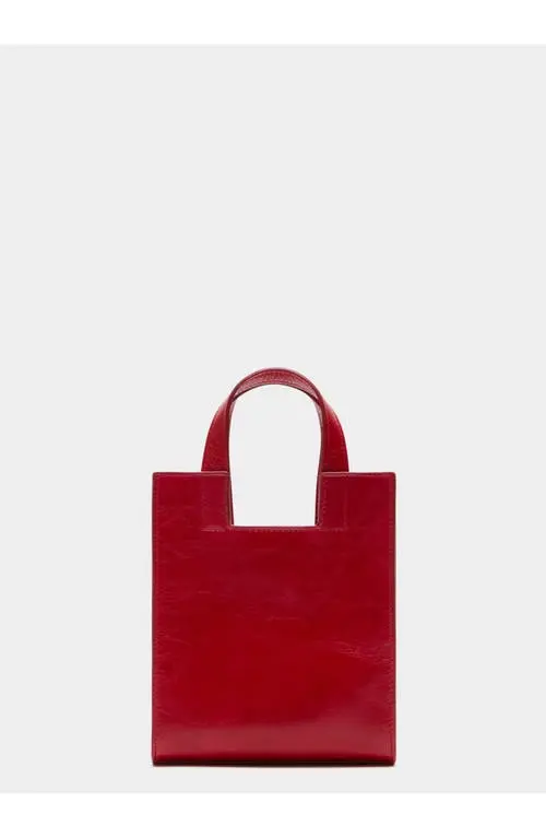 Bally Easy Small Leather Tote Bag - Red