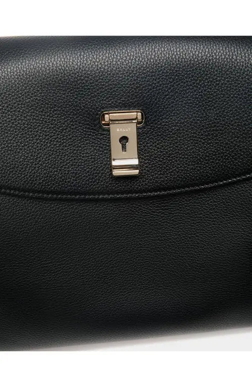 Bally Lock Me Top Handle Bag In Leather - Black