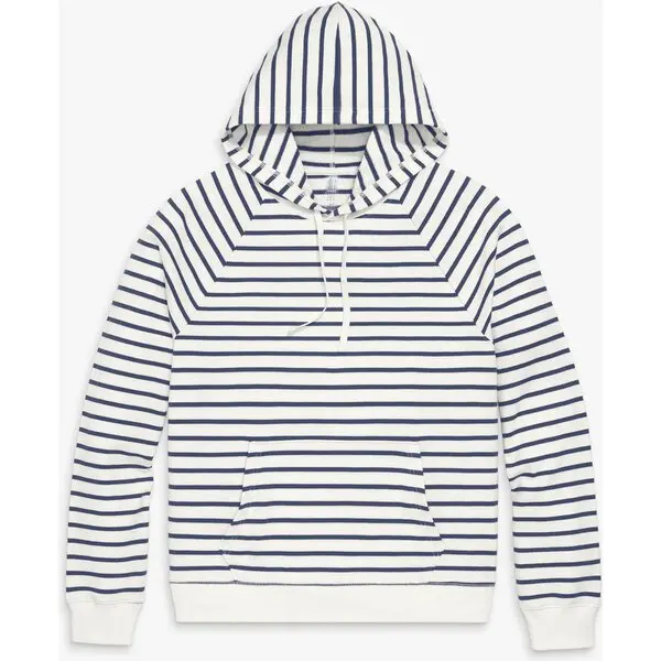 PRIMARY Striped Pullover Hoodie - Sunwashed Navy Ivory Stripe