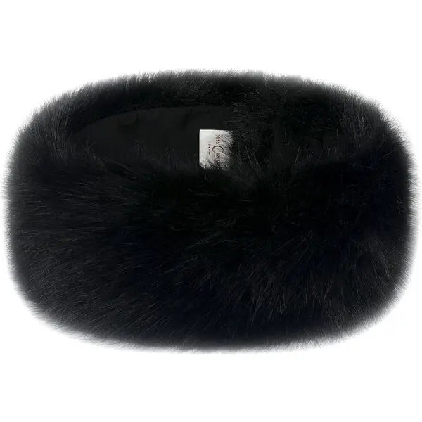 MISS CIRCLE Vegan Fur Hat Headband - Black