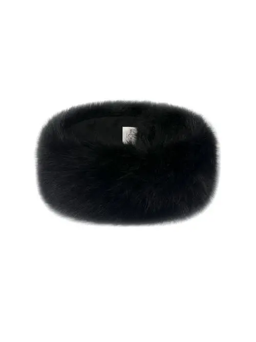 MISS CIRCLE NEW YORK Vegan Fur Hat Headband - Black