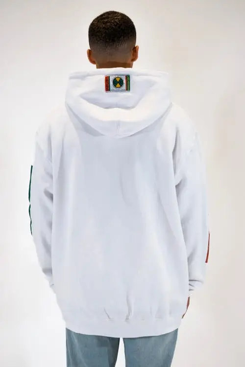 CROSS COLOURS Hooded Pullover With Graphic - White