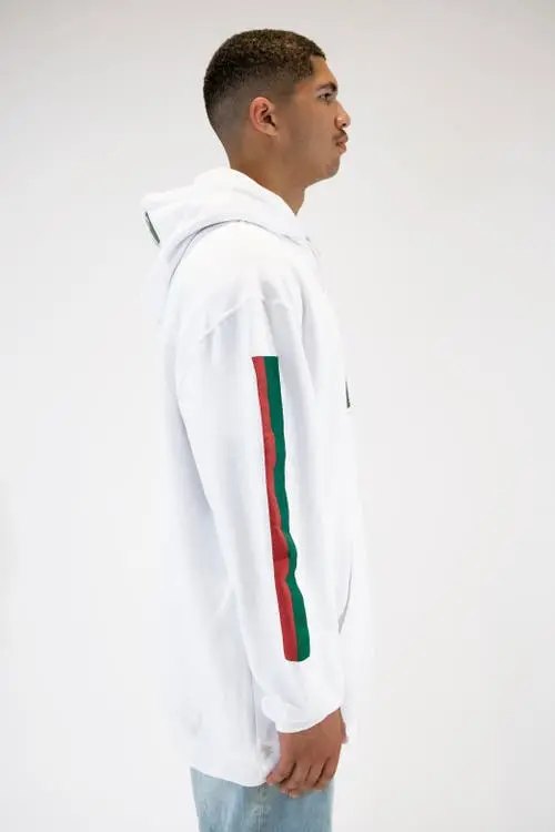 CROSS COLOURS Hooded Pullover With Graphic - White