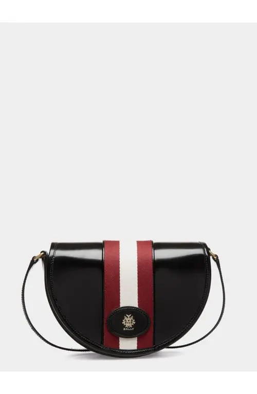 Bally Signature Leather Crossbody Bag With Ribbon - Black