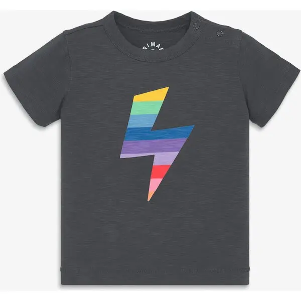 PRIMARY Cotton Slub Rainbow Bolt T-shirt
