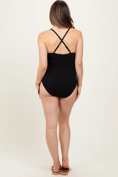 PINKBLUSH Ribbed Maternity Swimsuit
