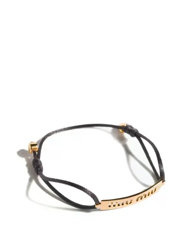 Miu Miu Metal And Cord Bracelet - Gold