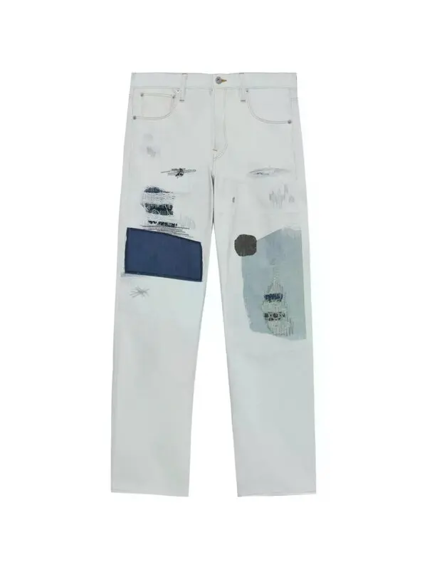 Junya Watanabe Patchwork-detail Jeans - Blue