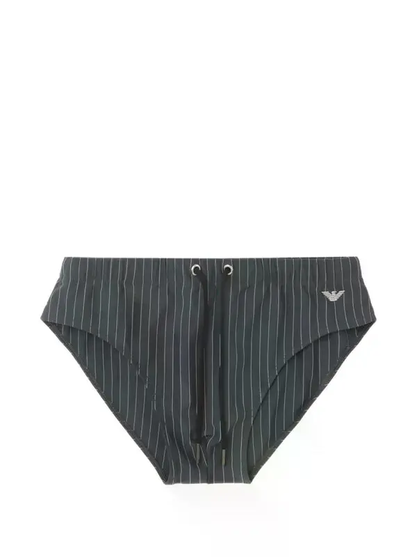 Emporio Armani X Our Legacy Pyla Pinstripe Swim Briefs - Grey