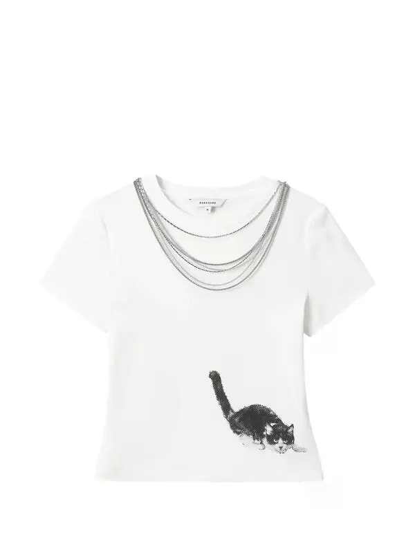 MARKGONG Chain-detail Cat-print T-shirt - White