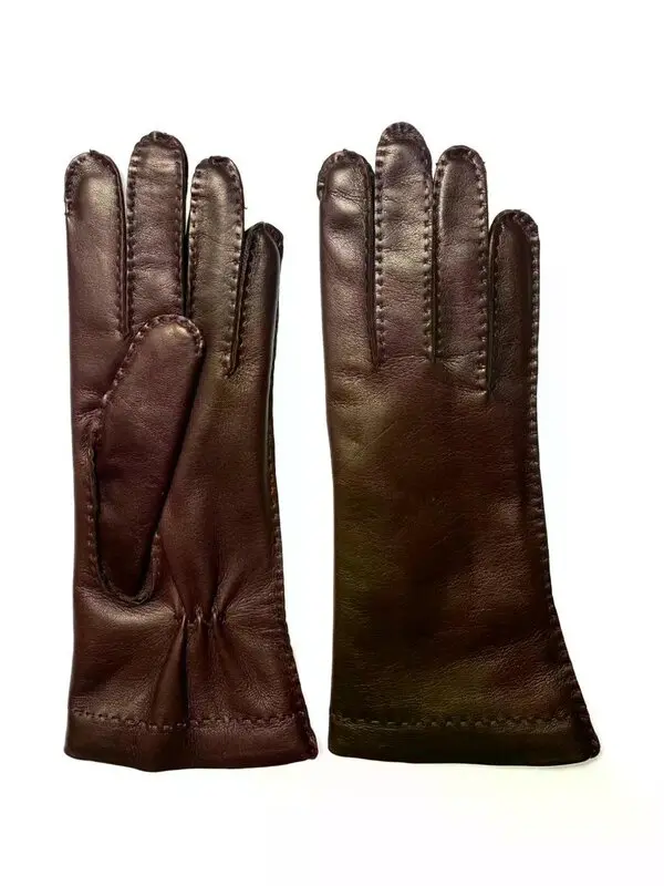 RESTELLI Leather Gloves - Brown