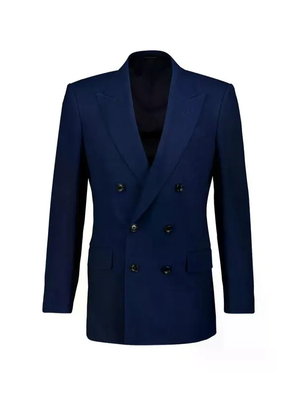 TOM FORD Double-breasted Wool Blazer - Blue