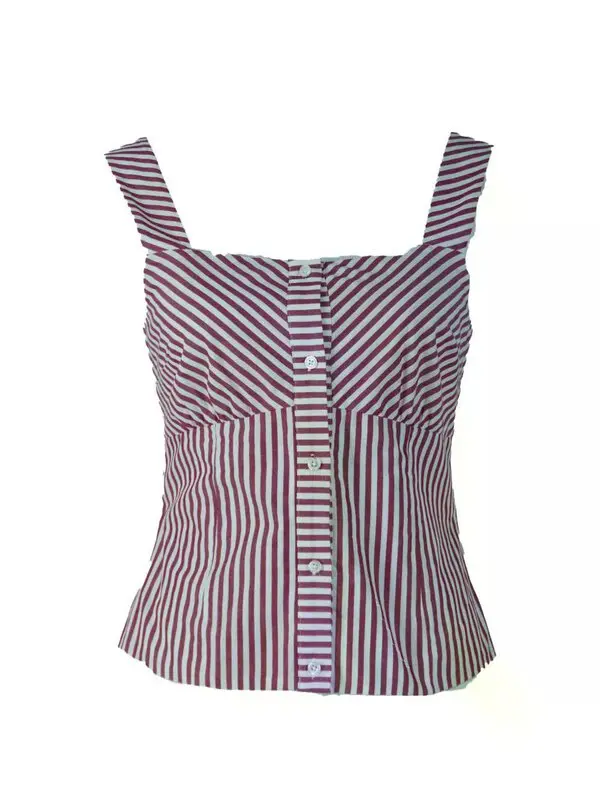 Maje Striped Crop Tank Top