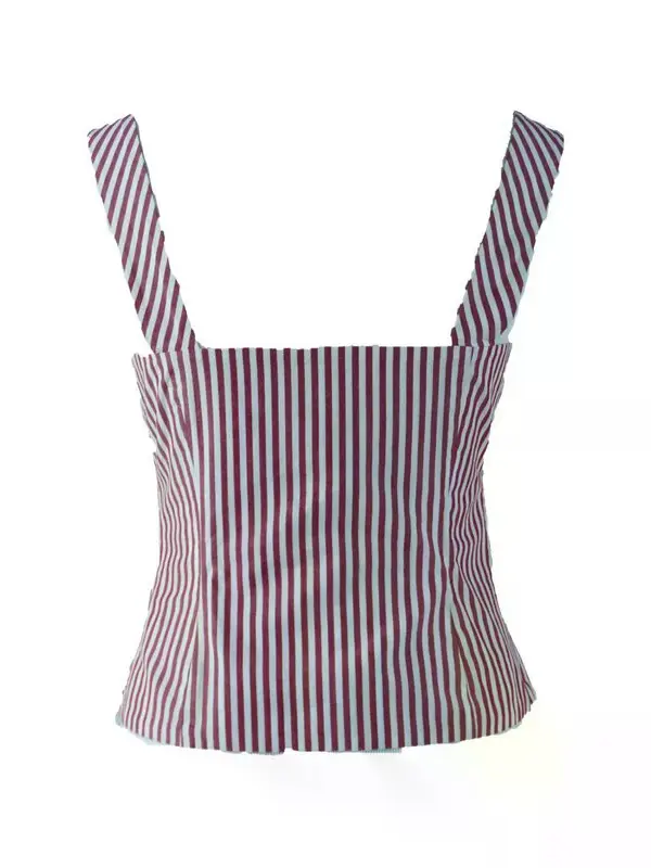 Maje Striped Crop Tank Top