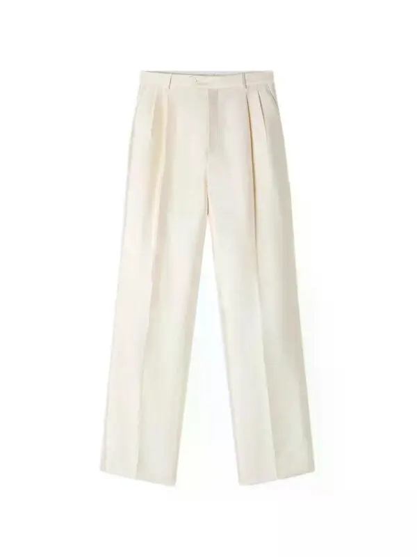 Sandro Satin Straight-leg Trousers - Neutrals