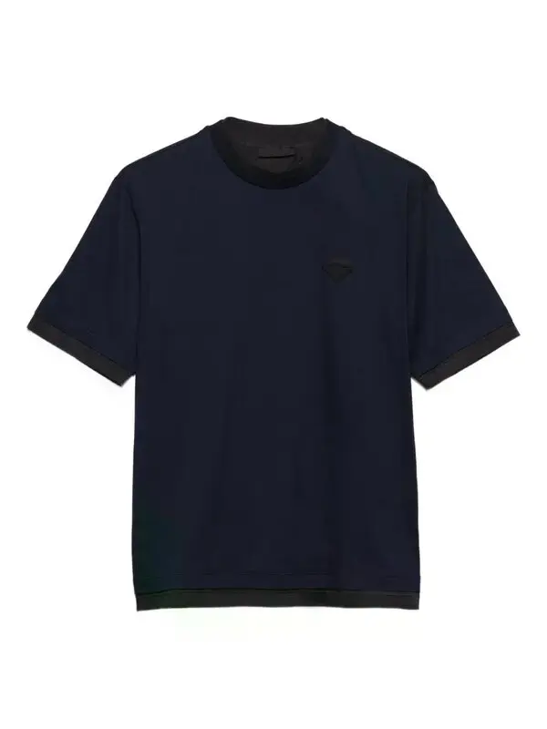Prada Triangle-logo Cotton T-shirt - Blue
