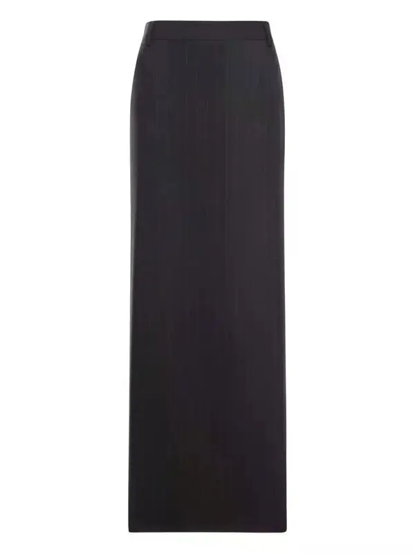 THE NINA STUDIO Pinstripe Pencil Maxi Skirt - Black