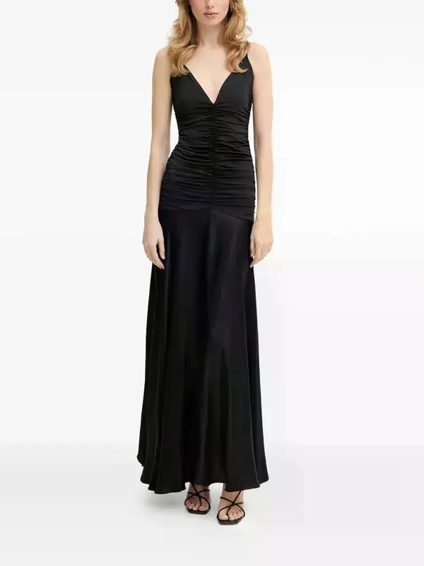 Bardot Lavanda V-neck Ruched Dress