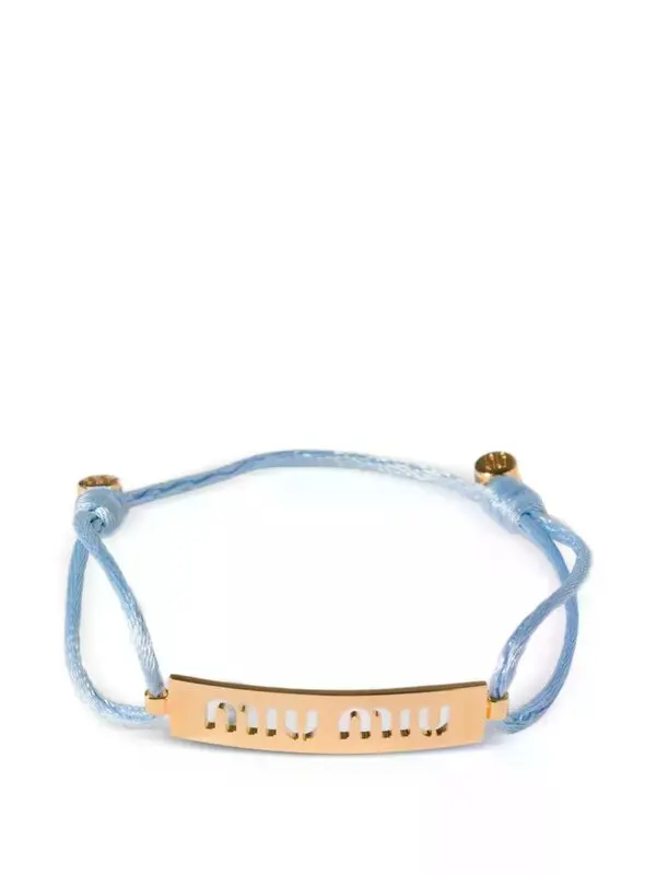 Miu Miu Metal And Cord Bracelet - Gold