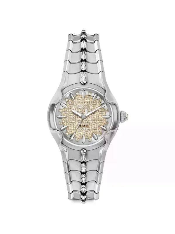 DIESEL 32mm Stainless Steel Pave Watch - Neutrals