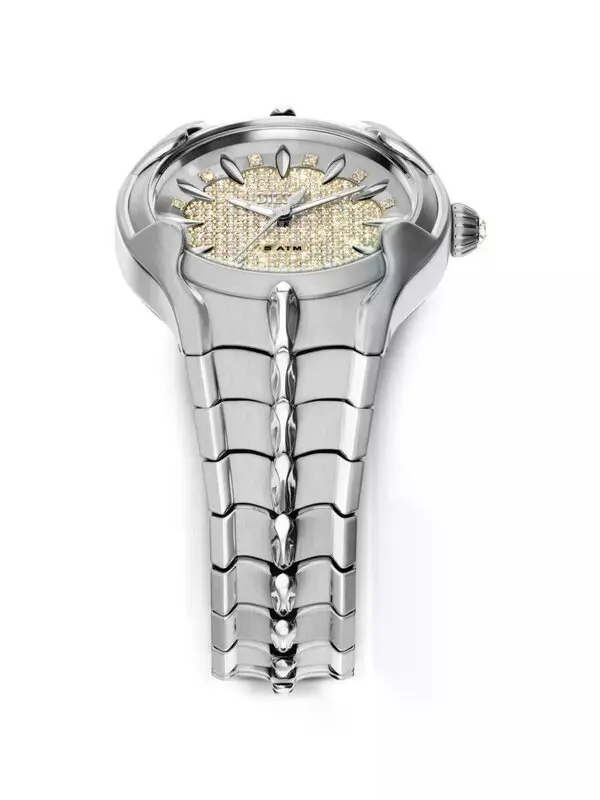 DIESEL® Vert Stainless Steel Watch With Pave Dial