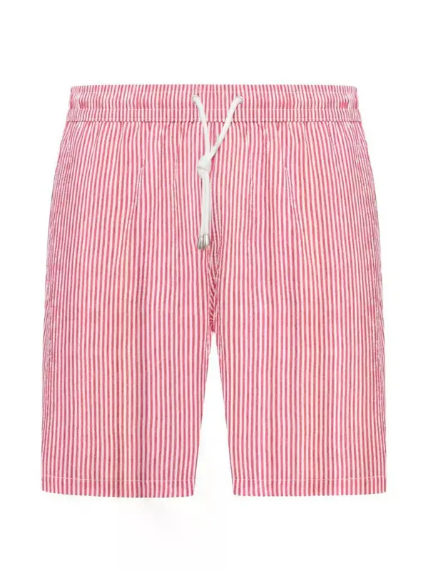 FAY Striped Drawstring-waistband Swim Shorts - Red