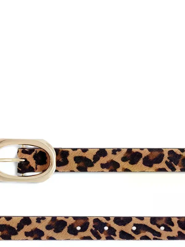ANINE BING Oval Buckle Leopard Print Belt