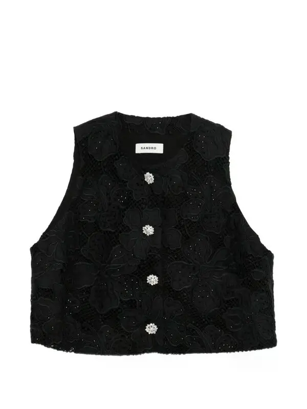 Sandro Button-embellished Top