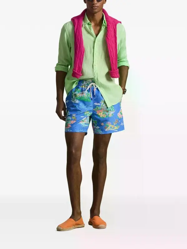 Polo Ralph Lauren Traveler Print Swim Shorts - Blue