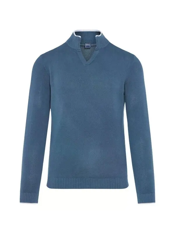 Fedeli V-neck Sweater - Blue