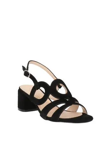 J.A.P. JOSE ANTONIO PEREIRA Suede Slingback Sandals - Black