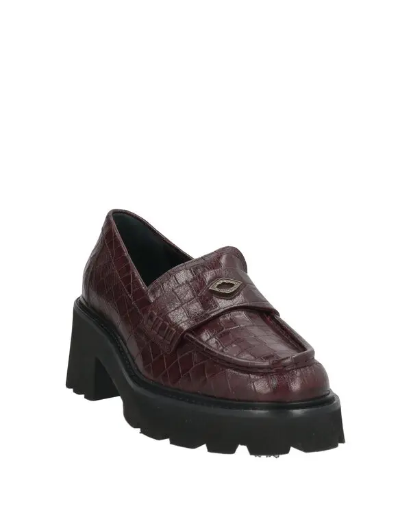 Ba&sh Loafers In Leather With Crocodile Print