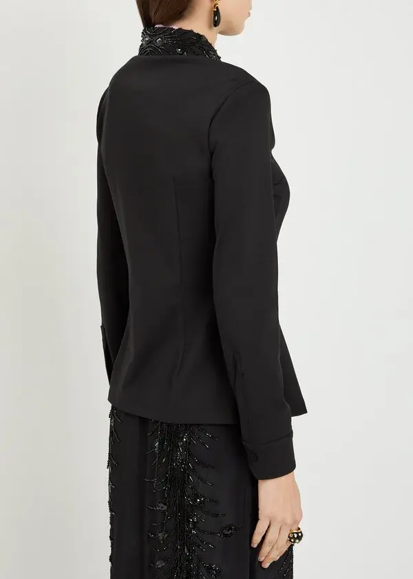 La DoubleJ Bead Embellished Collar Jersey Shirt