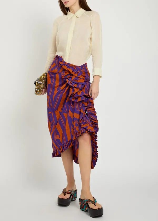 Dries Van Noten Ramie Printed Shirt - Ivory