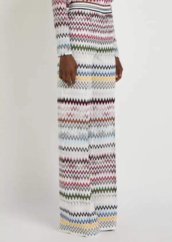 Missoni Chevron Fine-knit Wide-leg Trousers
