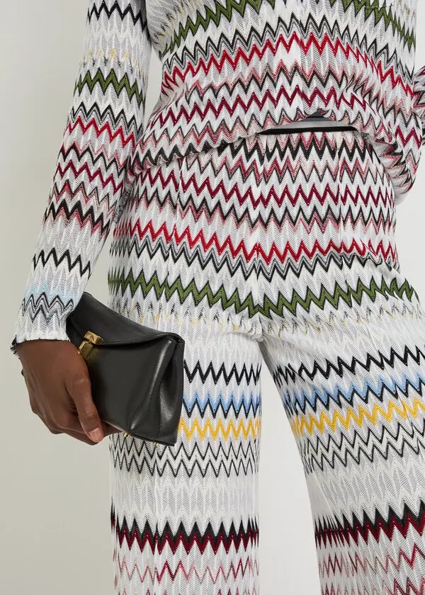 Missoni Chevron Fine-knit Wide-leg Trousers