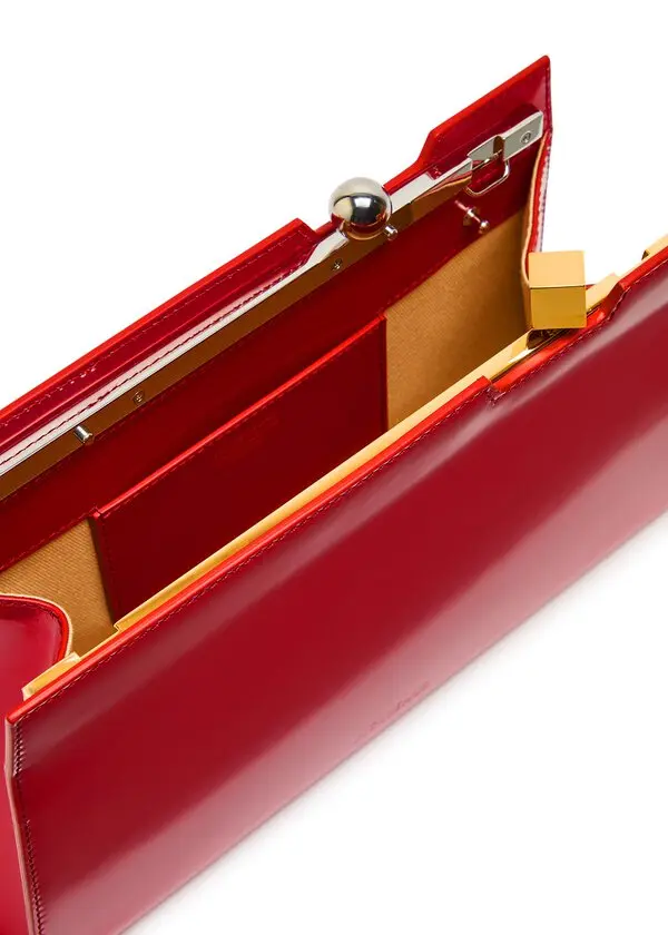 Jacquemus Glossed Leather Shoulder Bag - Red