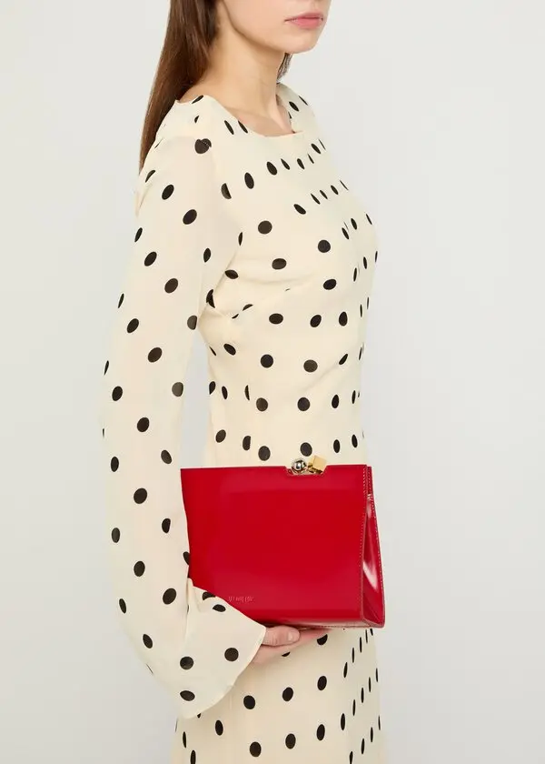 Jacquemus Glossed Leather Shoulder Bag - Red