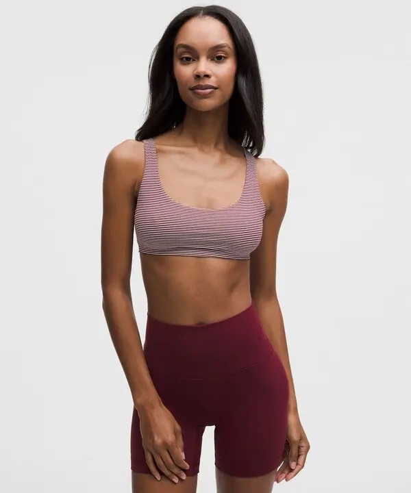 Lululemon Nulu Racerback Bralette - Trim Stripe Burgundy Bay Coconut Ivory