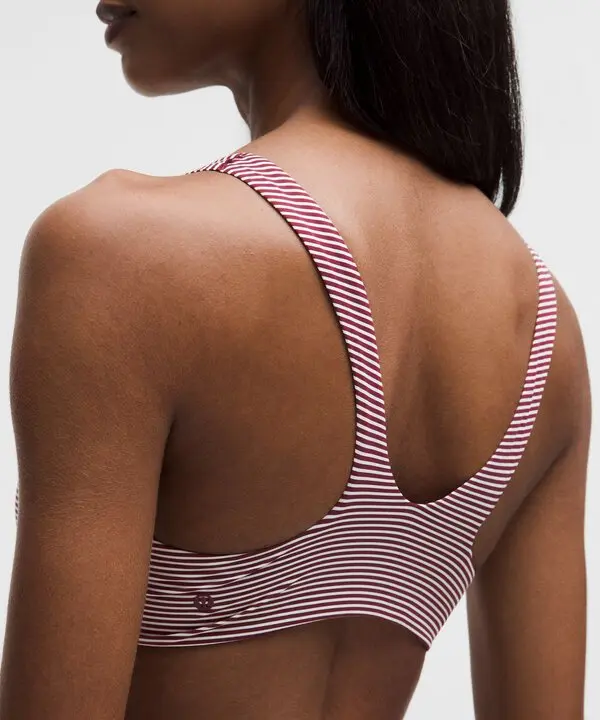 Lululemon Nulu Racerback Bralette - Trim Stripe Burgundy Bay Coconut Ivory