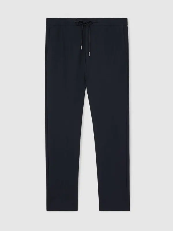 REISS Athlete Jersey Tailored-fit Drawstring Trousers