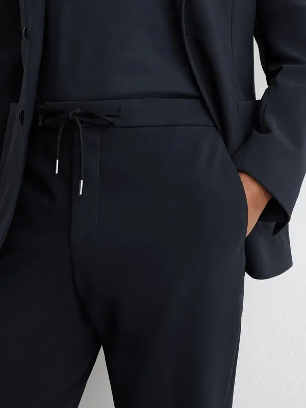 REISS Athlete Jersey Tailored-fit Drawstring Trousers