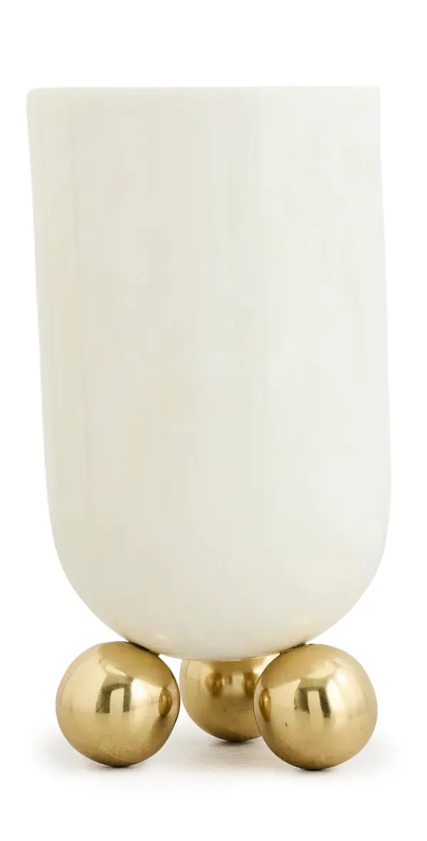 Jonathan Adler Fontana Vase - White/gold