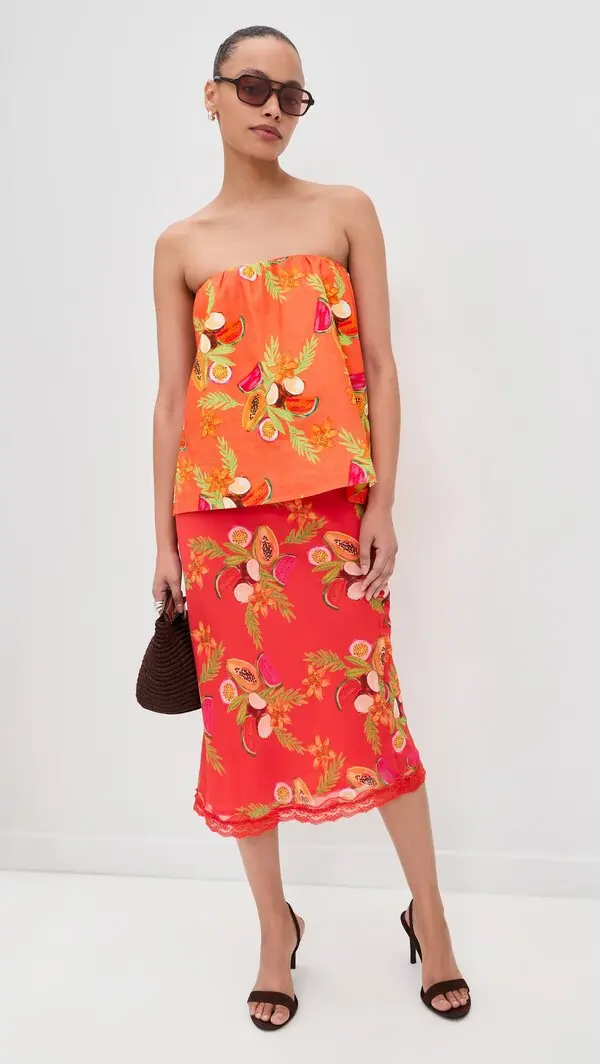BAILEY ROSE Printed Chiffon Skirt