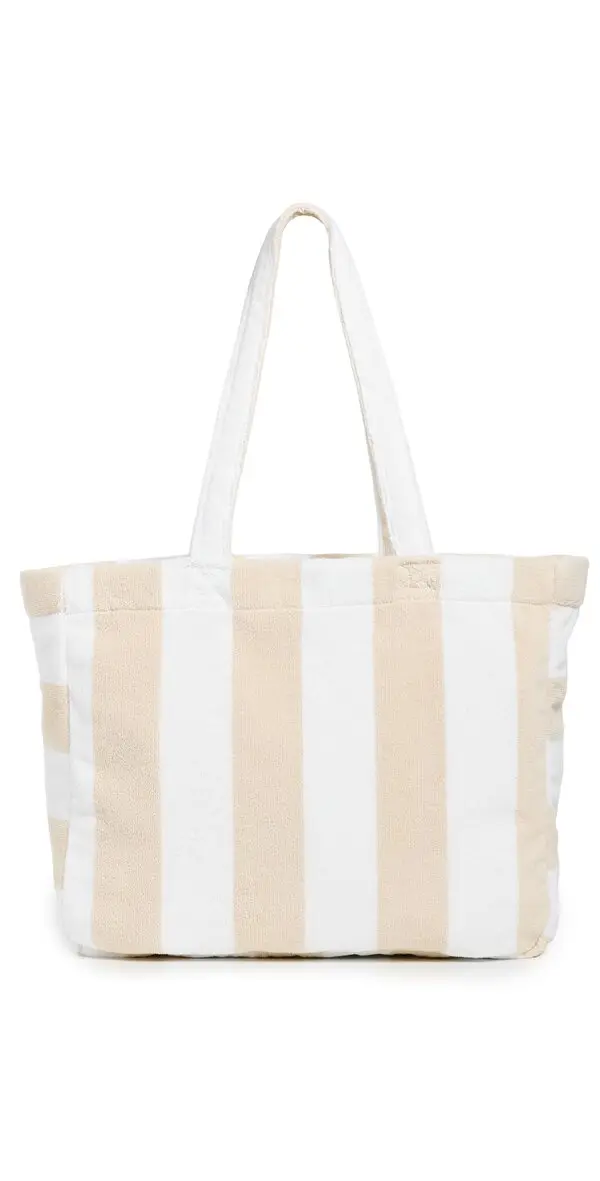 WEEZIE Looped Terry Beach Tote - Sand Stripe