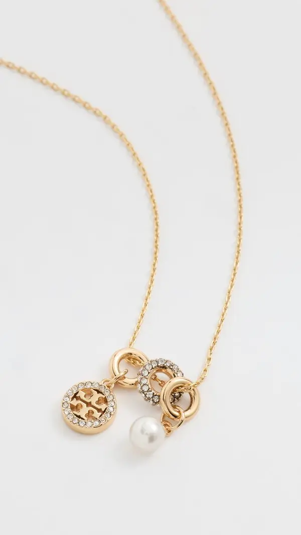 Tory Burch Miller Pave Charm Pendant Necklace
