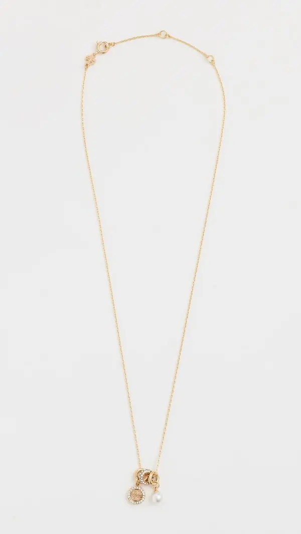 Tory Burch Miller Pave Charm Pendant Necklace