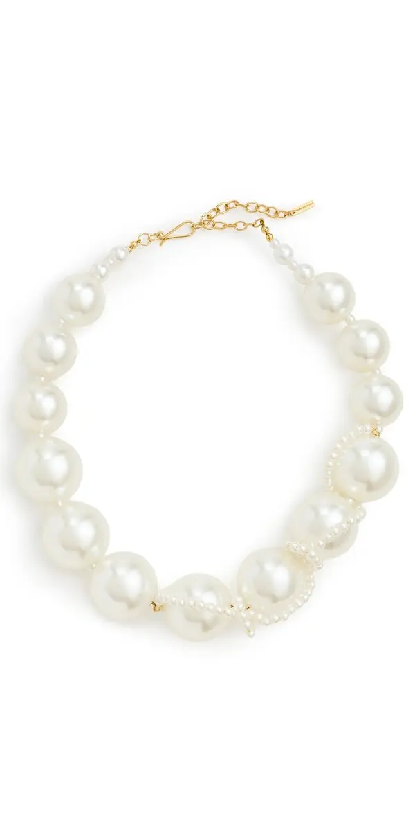 Completedworks Large Faux Pearl Necklace - Brass/18k Gold Plated