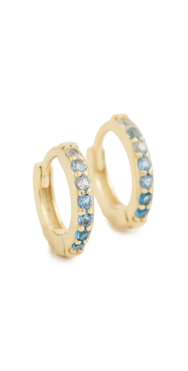 Shashi Ombre Diamond Huggie Hoop Earrings - Sapphire